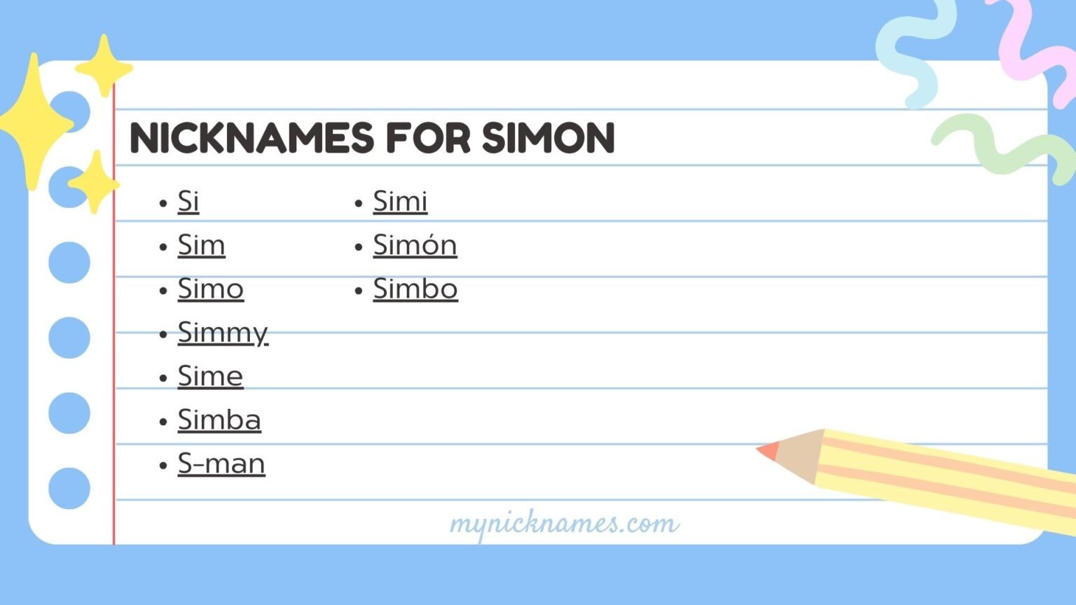 ️ Nicknames for Simon ⭐